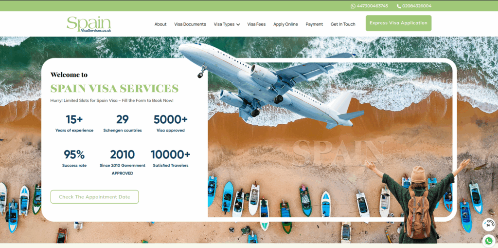 Spain Schengen Visa Appointment UK - Online Spain Tourist Visa